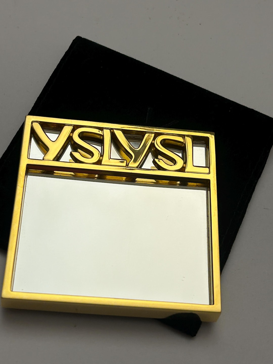 Yves Saint Laurent Handbag Mirror With Gold YSL Logo, Vintage 1990s - Etsy