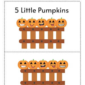 Five Little Pumpkins Sitting on a Gate Halloween Poem Emergent Reader ...