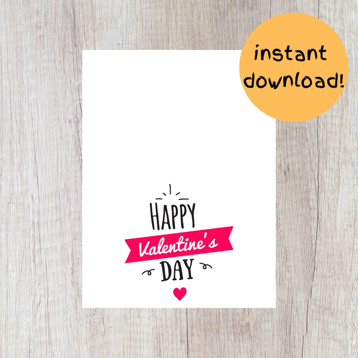 Valentine's Day Card Printable PDF and PNG, Love Grows Here, Instant ...