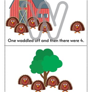 Five Little Turkeys Thanksgiving Poem Emergent Reader Book for ...