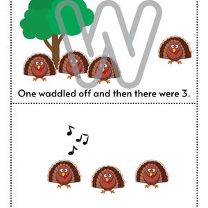 Five Little Turkeys Thanksgiving Poem Emergent Reader Book for ...