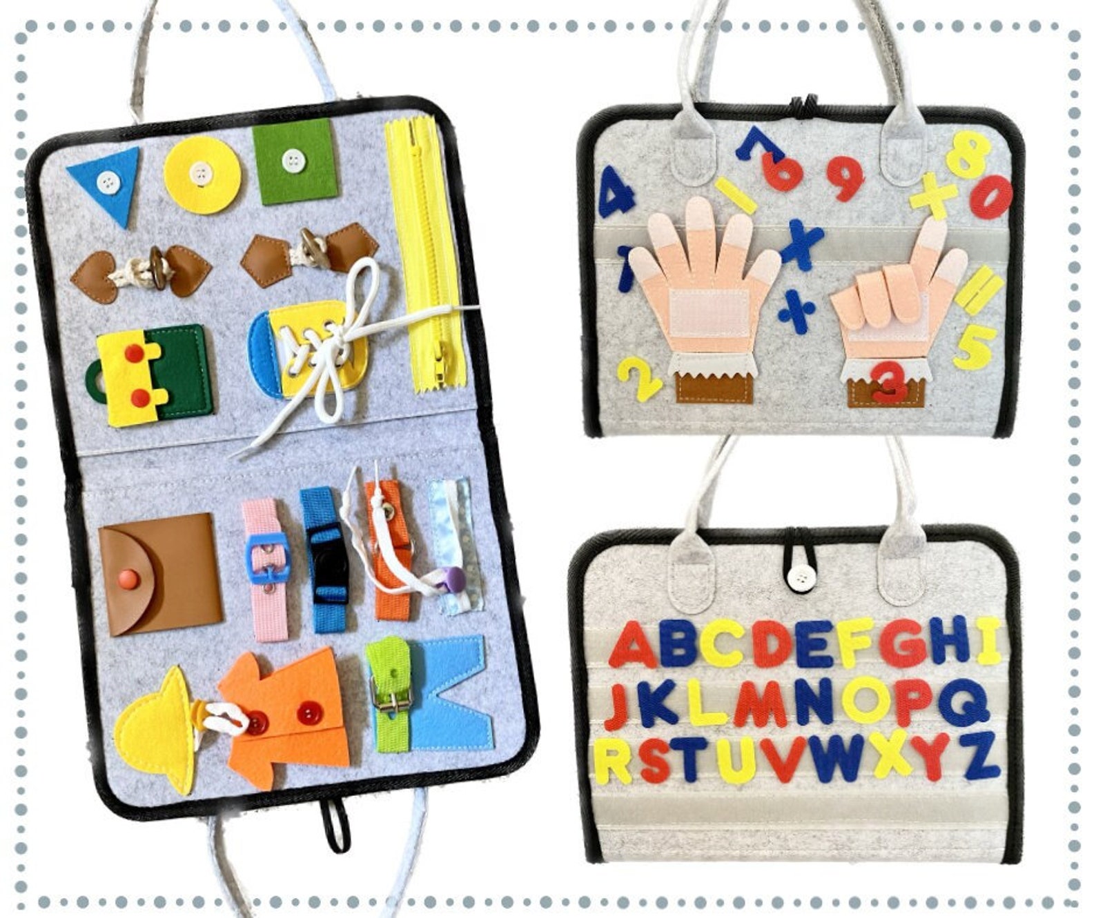 Montessori Quiet Activity Board, Soft Busy Book for Toddlers and ...