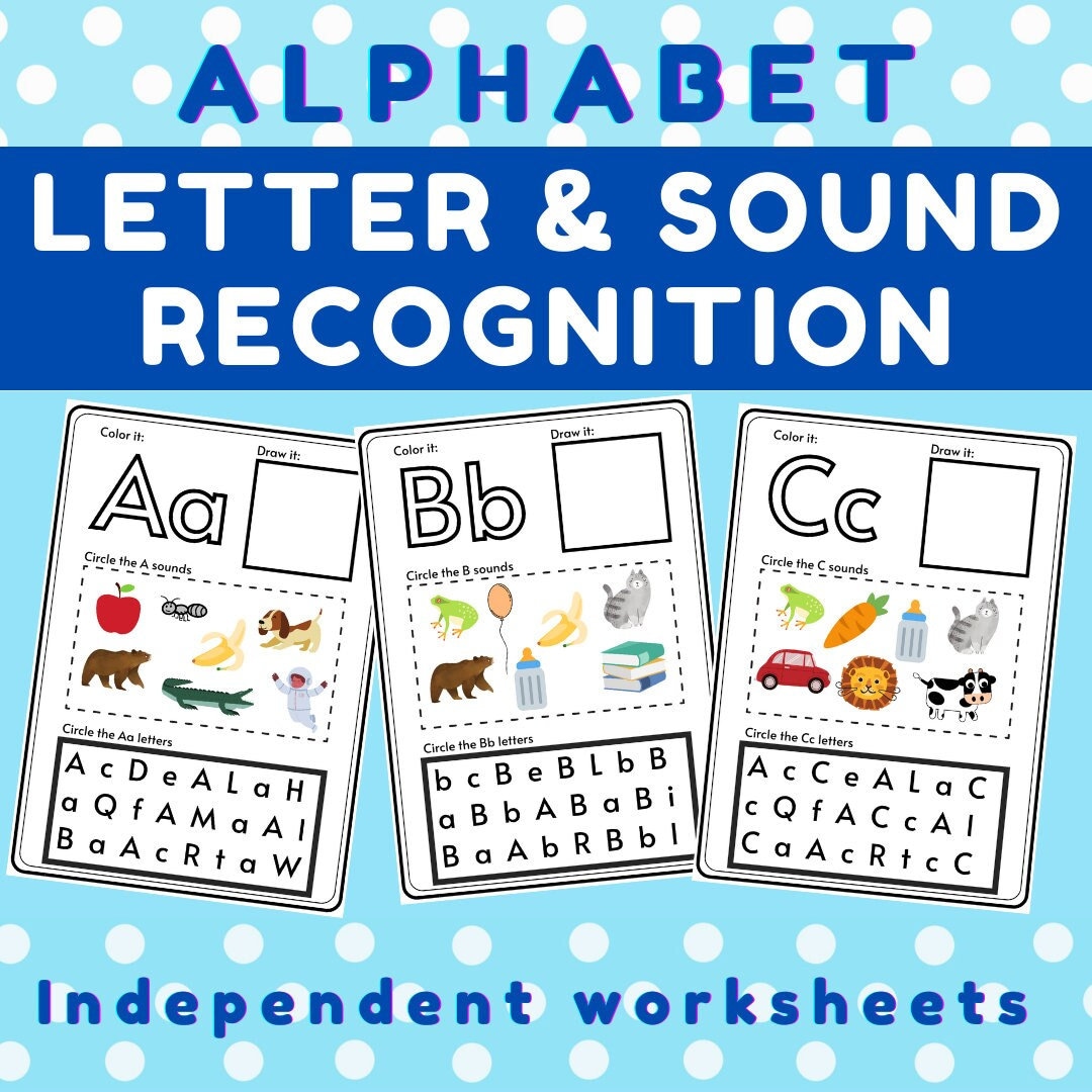 Letter Recognition and Sound Identification Alphabet Practice Worksheet ...