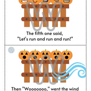 Five Little Pumpkins Sitting on a Gate Halloween Poem Emergent Reader ...
