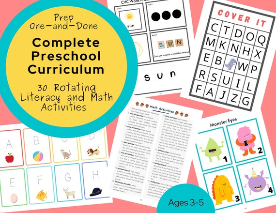 Preschool Prek Complete Curriculum printable 30 Rotating | Etsy