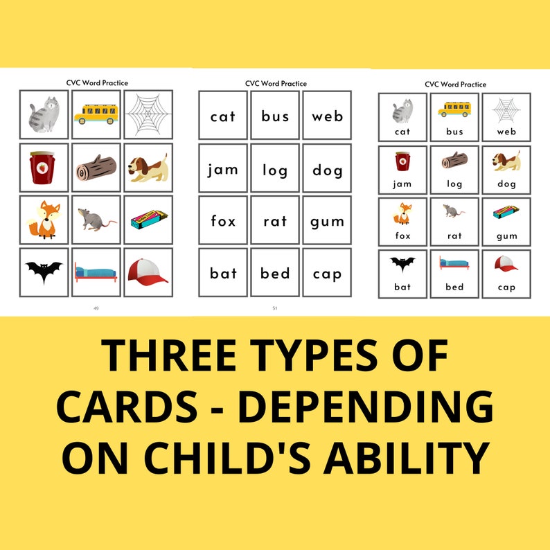 CVC Phonics Words Printable Activity Worksheets, Preschool, Prek ...