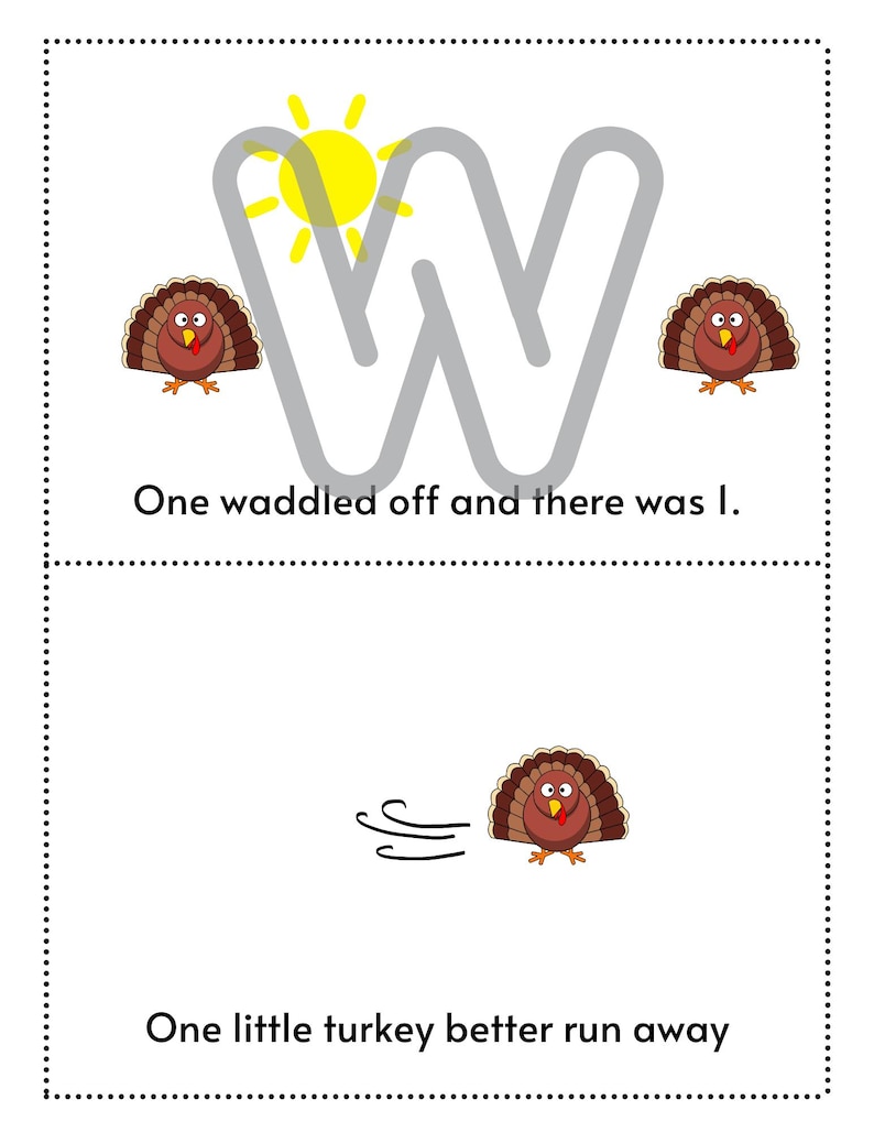 Five Little Turkeys Thanksgiving Poem Emergent Reader Book for ...