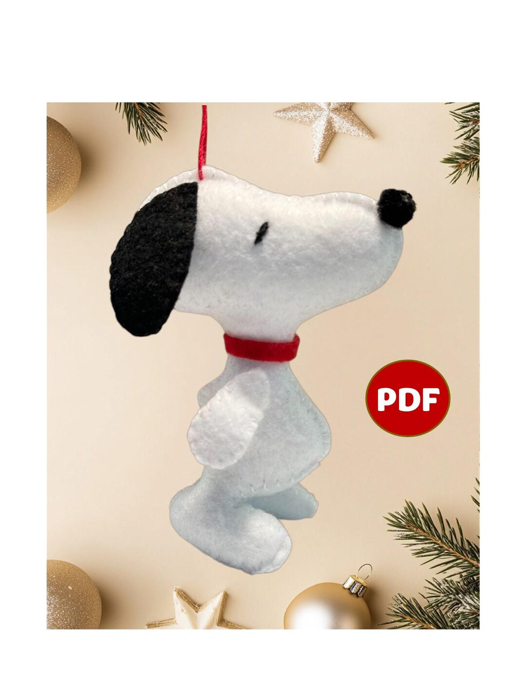 DIY Snoopy Felt Ornament Pattern: Christmas Decoration (PDF Pattern) - Etsy