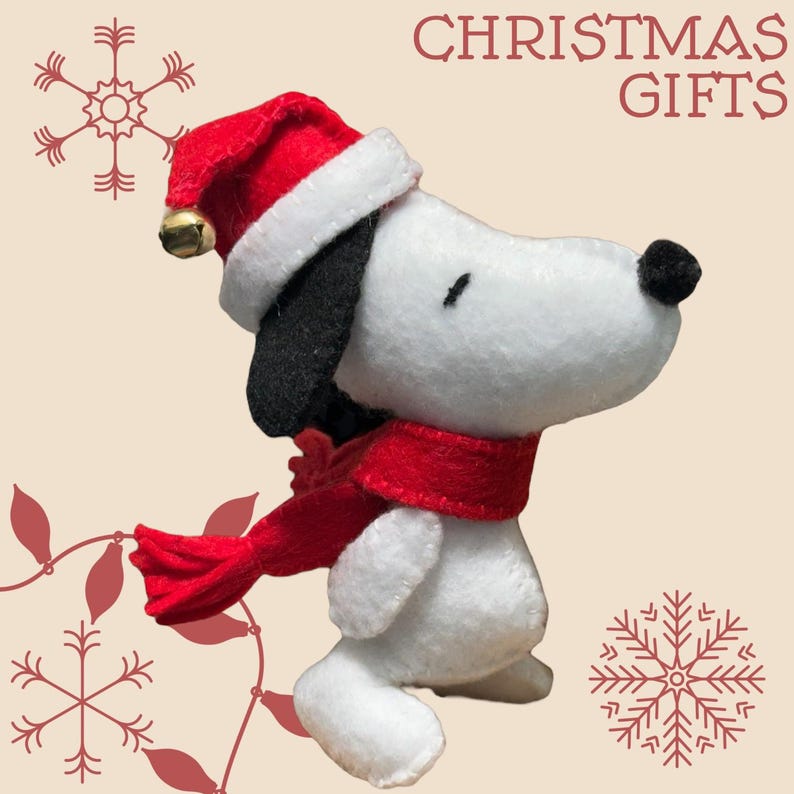 DIY Snoopy Felt Ornament Pattern: Christmas Decoration (PDF Pattern) - Etsy