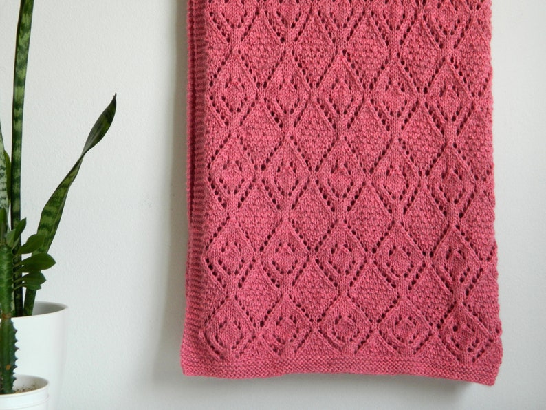 Lace Diamonds Blanket KNITTING PATTERN 4 SIZES Lace Blanket - Etsy