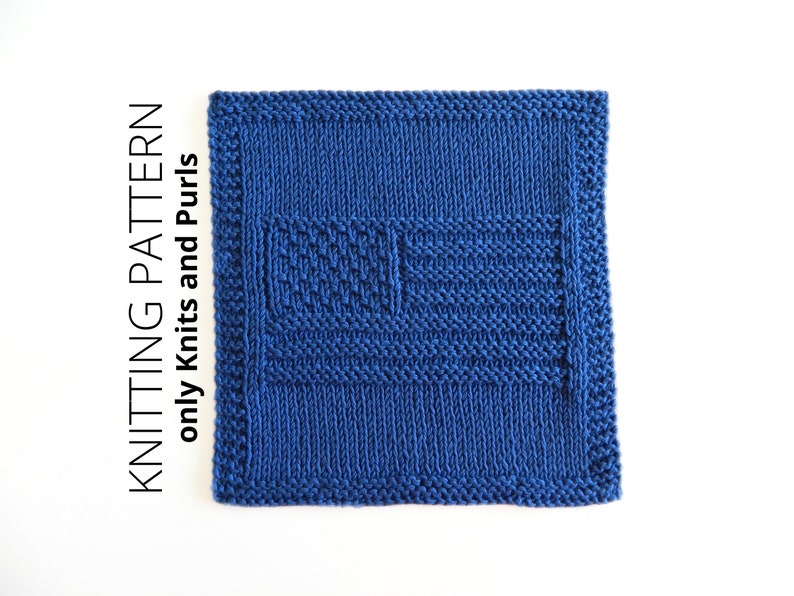 USA FLAG Dishcloth, USA Flag Knitting Pattern, American Knitting ...