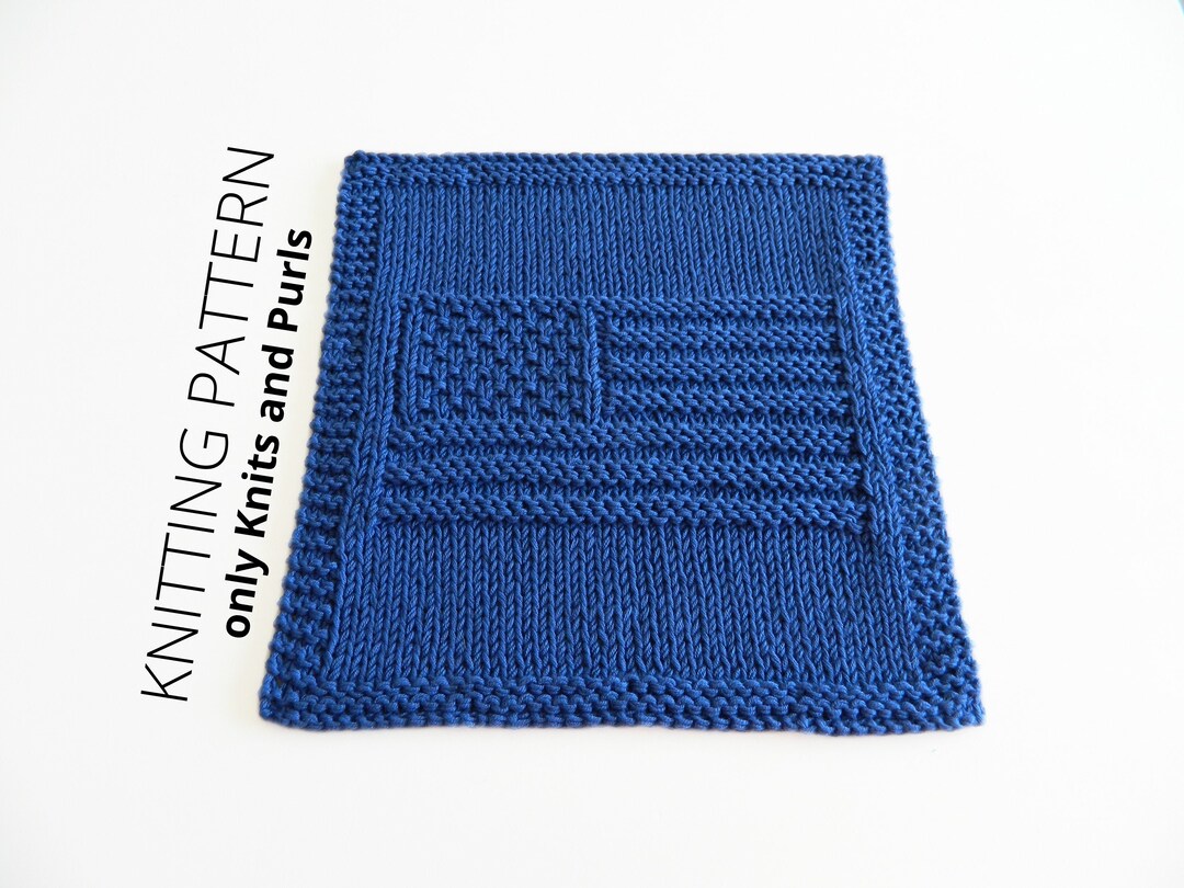 USA FLAG Dishcloth, USA Flag Knitting Pattern, American Knitting ...