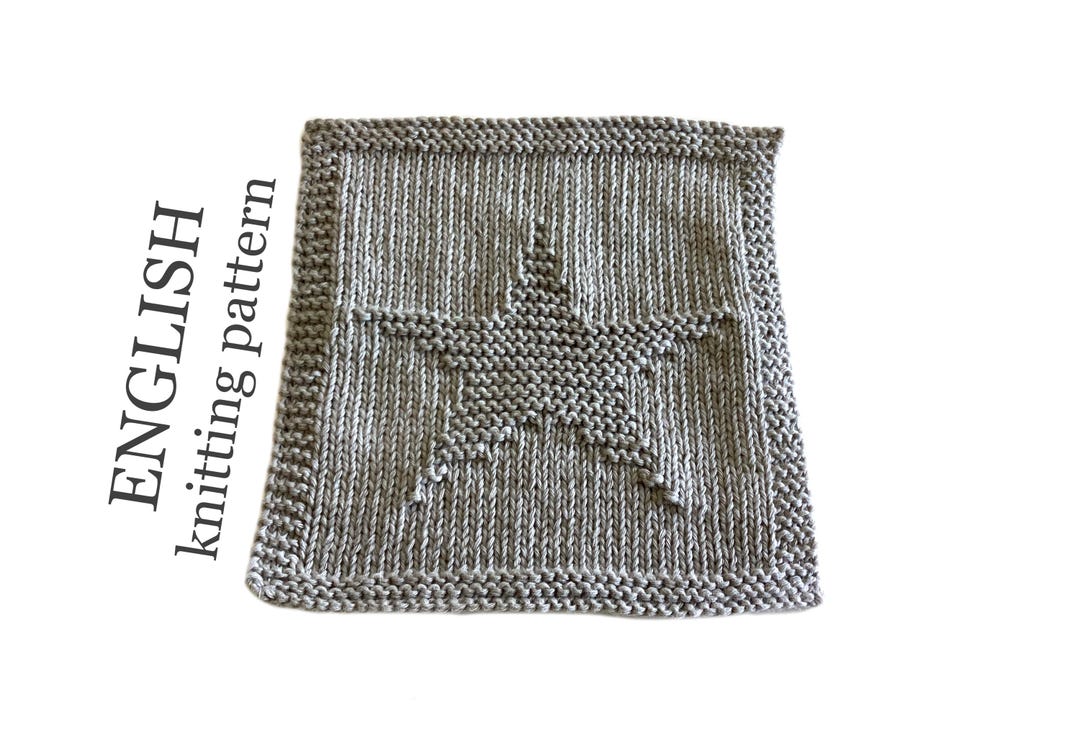 STAR Dishcloth Knitting PATTERN, Star Pattern, Star Knit, Star Cloth ...