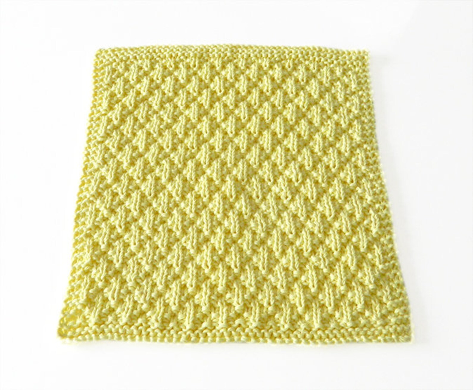 DIAMOND PADDING Dishcloth Beginner Knitting PATTERN Knit and - Etsy
