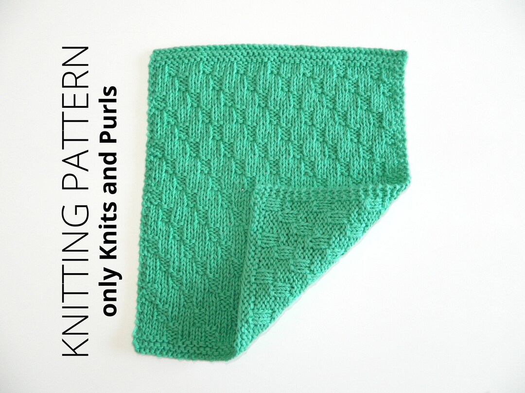 DIAGONAL dishcloth KNITTING PATTERN Easy Dishcloth Easy - Etsy España