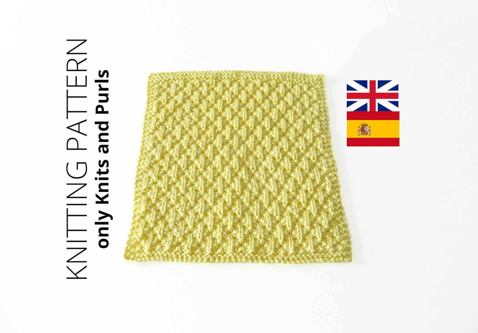 DIAMOND PADDING Dishcloth Beginner Knitting PATTERN Knit and - Etsy