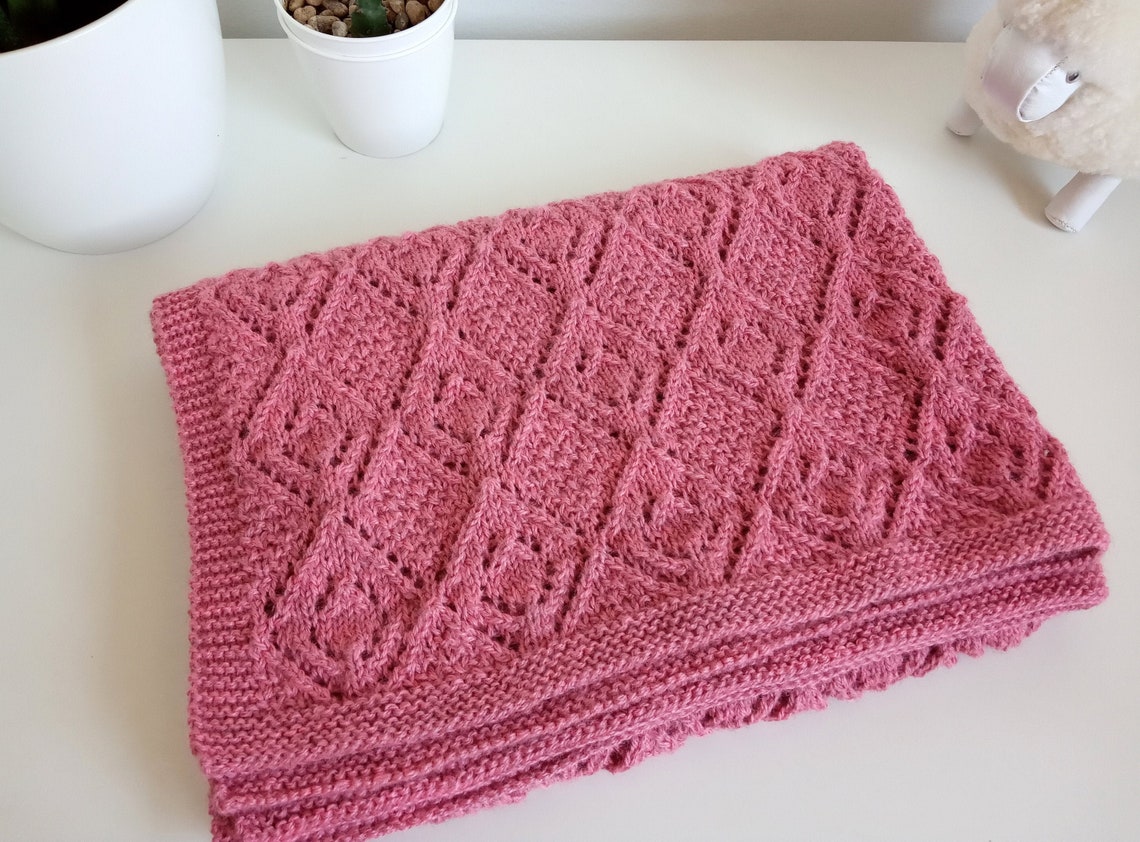 Lace Diamonds Blanket KNITTING PATTERN 4 SIZES Lace Blanket | Etsy