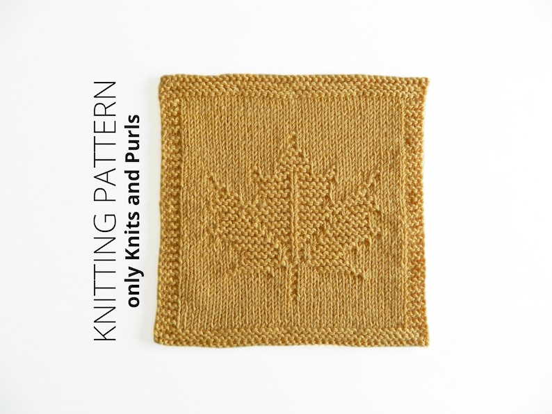 MAPLE LEAF Dishcloth Maple Leaf Knitting Pattern Canada - Etsy