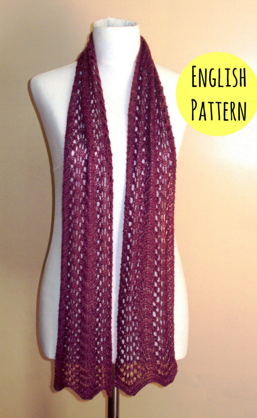 Feather and Fan Lace Scarf Knitting Pattern: Beginner Friendly (instant ...