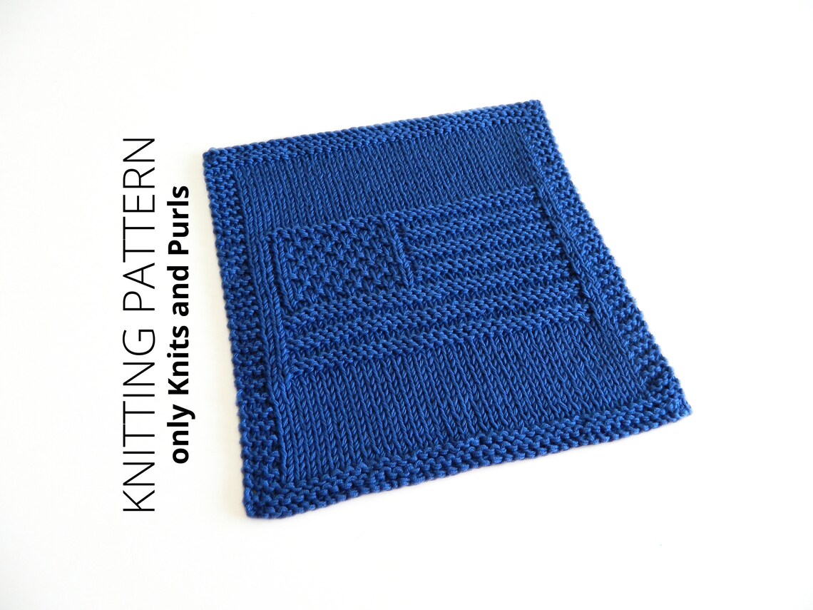 USA FLAG Dishcloth USA Flag Knitting Pattern American - Etsy