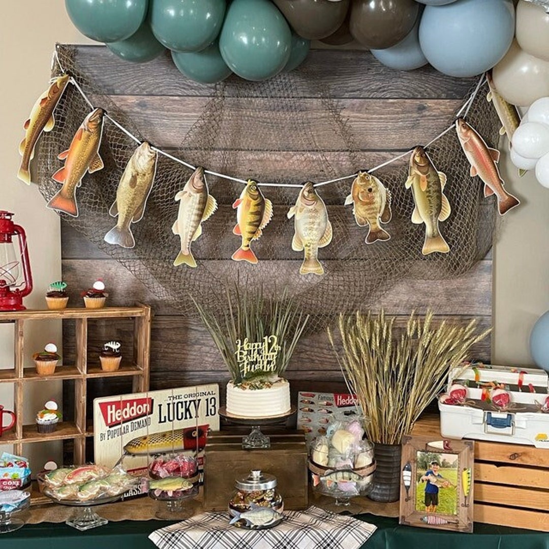 String of Fish Party Banner- Fishing Birthday, Fish Decoration ...