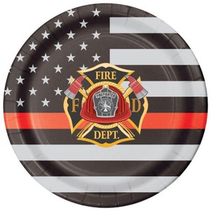Firefighter Party Plates- Firefighter Paper Plates, Firefighter Party ...