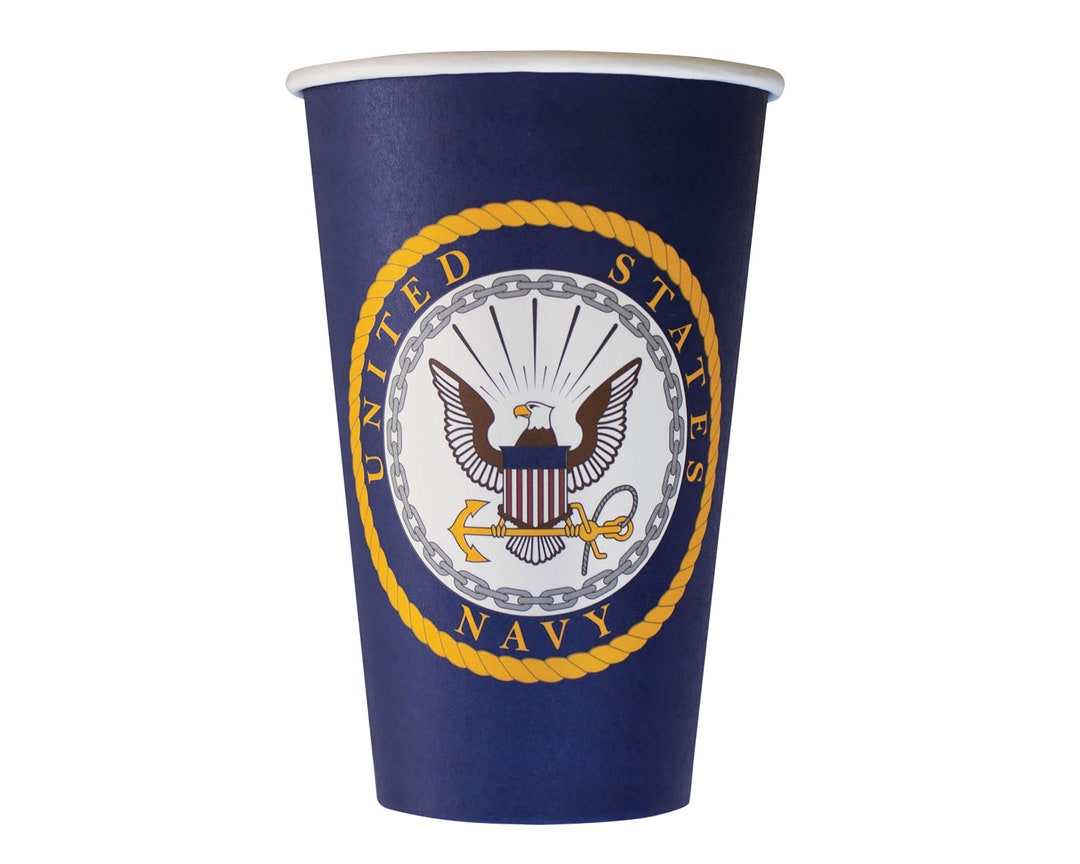US Navy Party Cups- Navy Paper Cups, US Navy Party, Navy Graduation ...