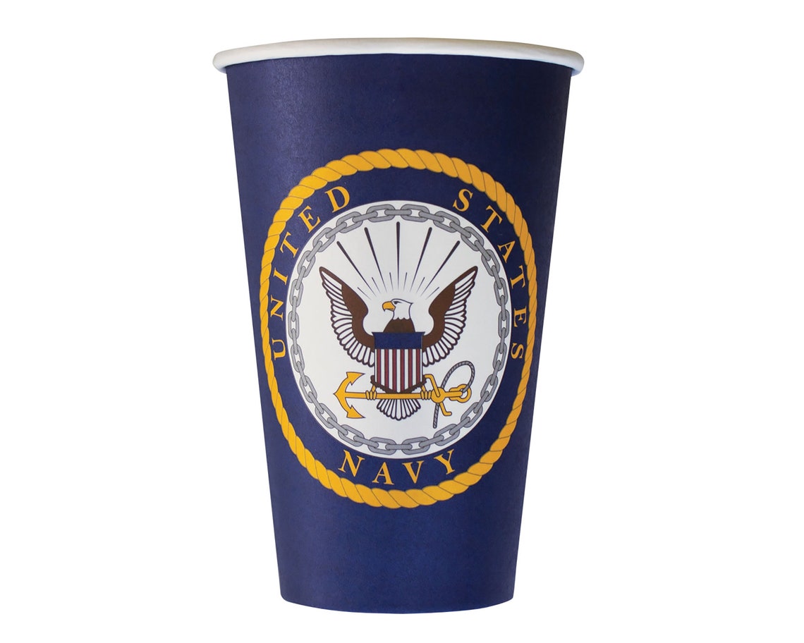 US Navy Party Cups- Navy Paper Cups, US Navy Party, Navy Graduation ...