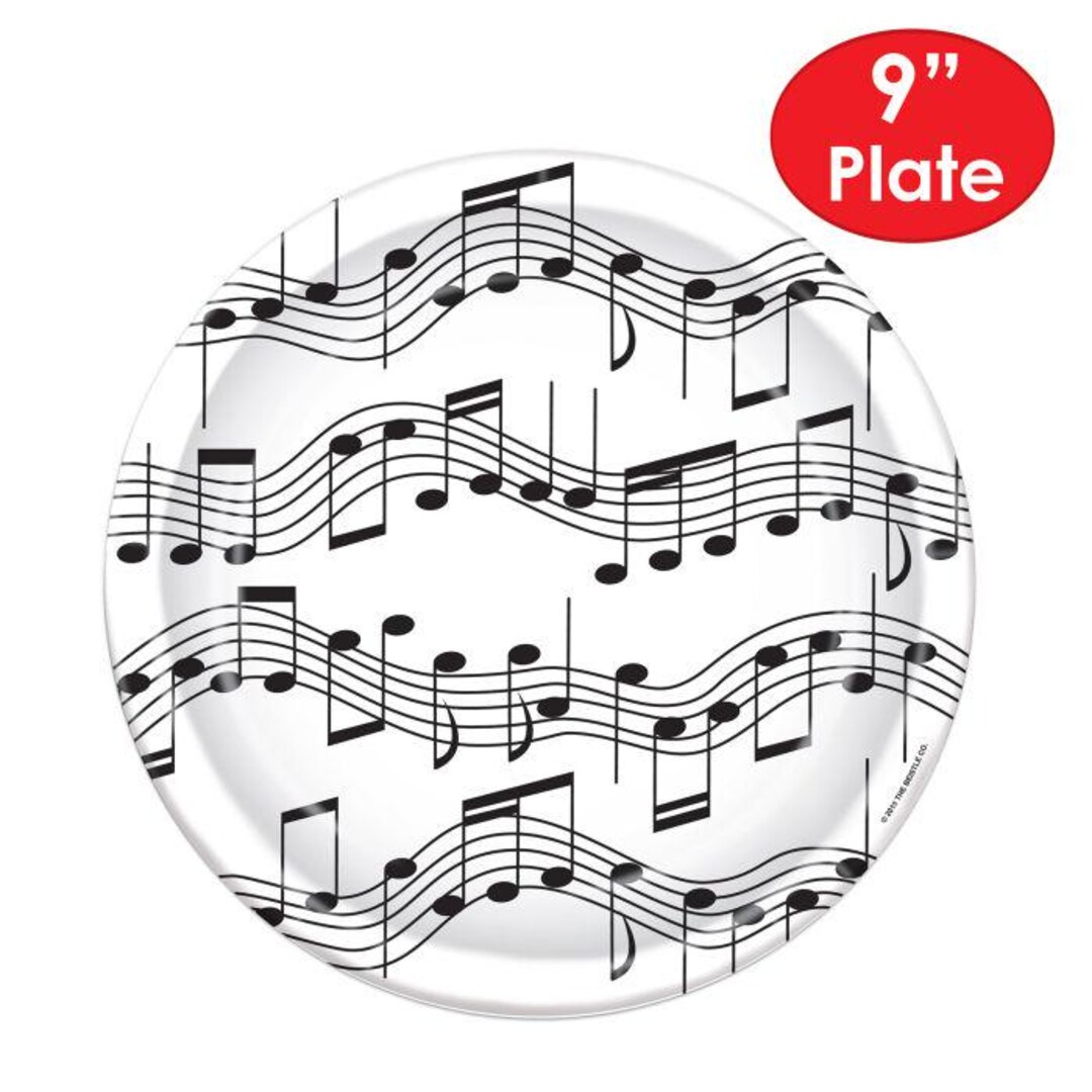 Musical Note Party Plates/large Musical Note Dinner Plates/rock N Roll ...