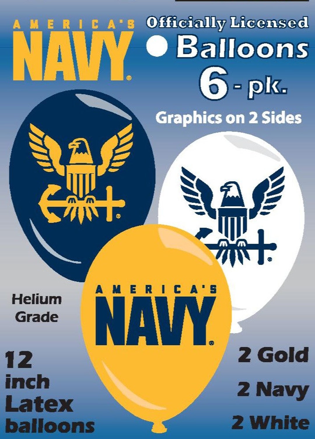 USA Navy Latex Balloons/officially Licensed USA Navy Latex Balloons 6 ...