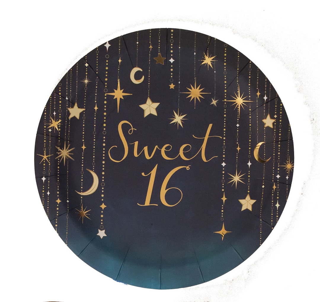 Starry Night Sweet 16 Party Plates/cosmic Themed Sweet 16 Party Plates ...