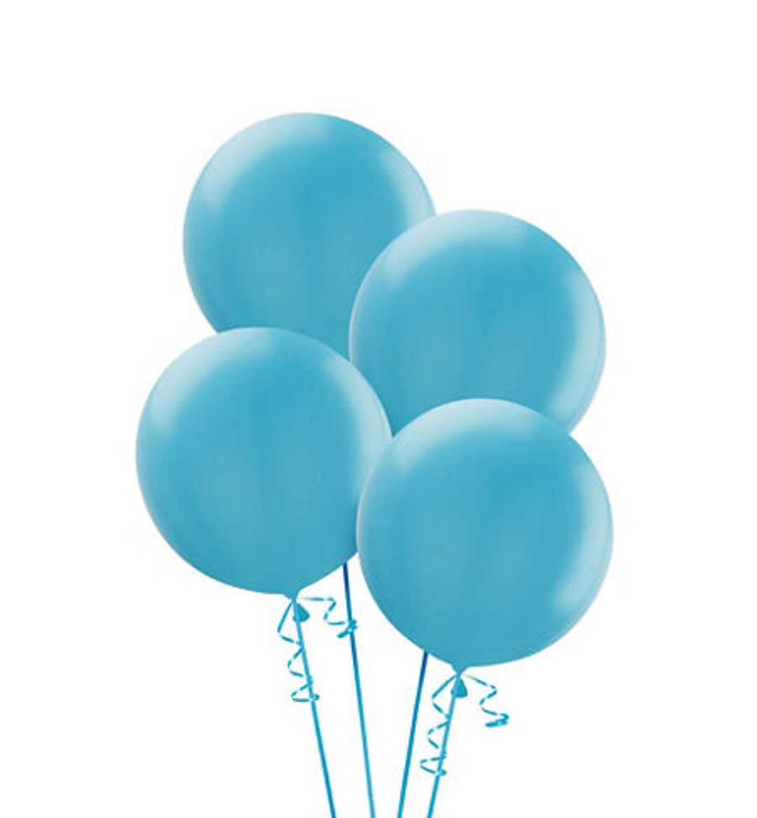 Large Round Caribbean Blue Latex Balloons/ 4 CT Large Blue Balloons/ XL ...