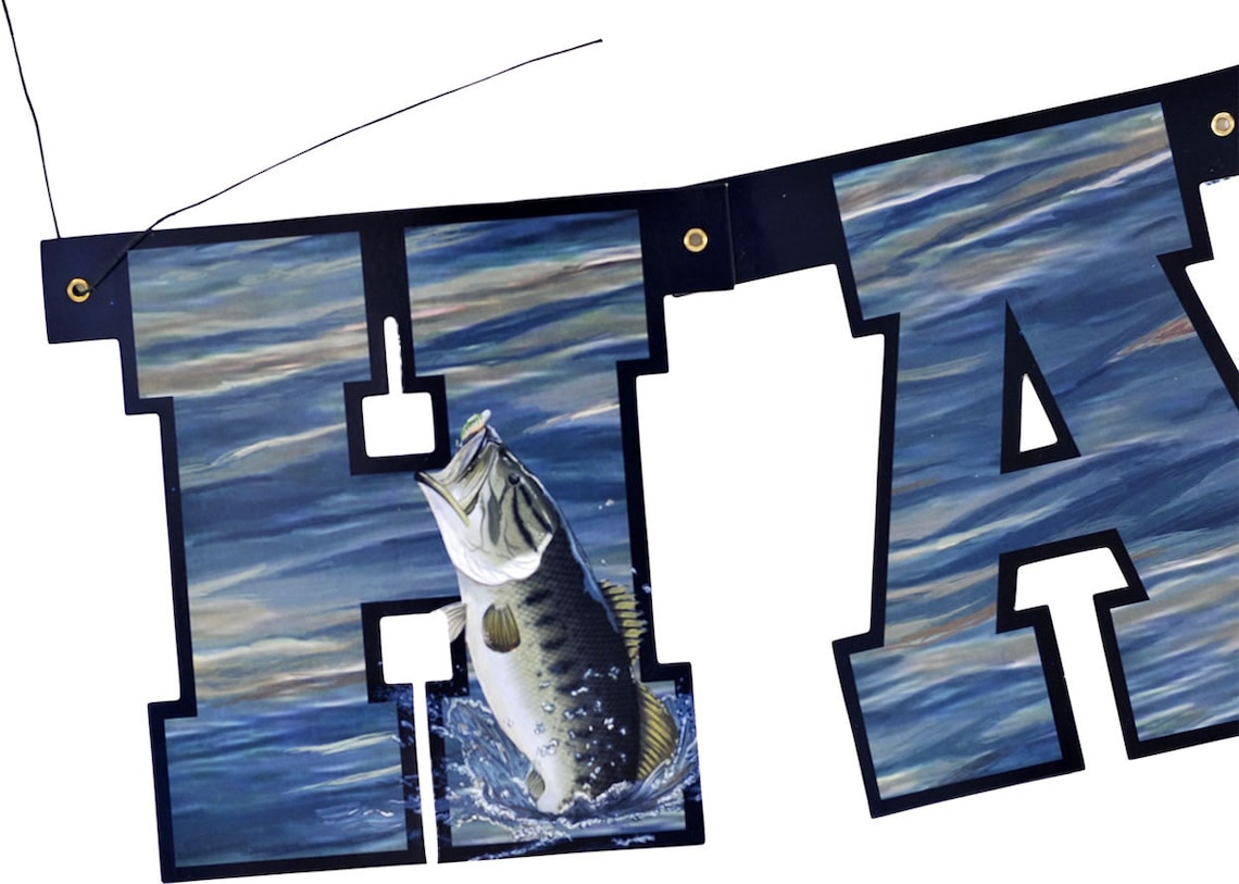 Fish Birthday Party Banner /bass Fishing Party Decorations/fisherman ...