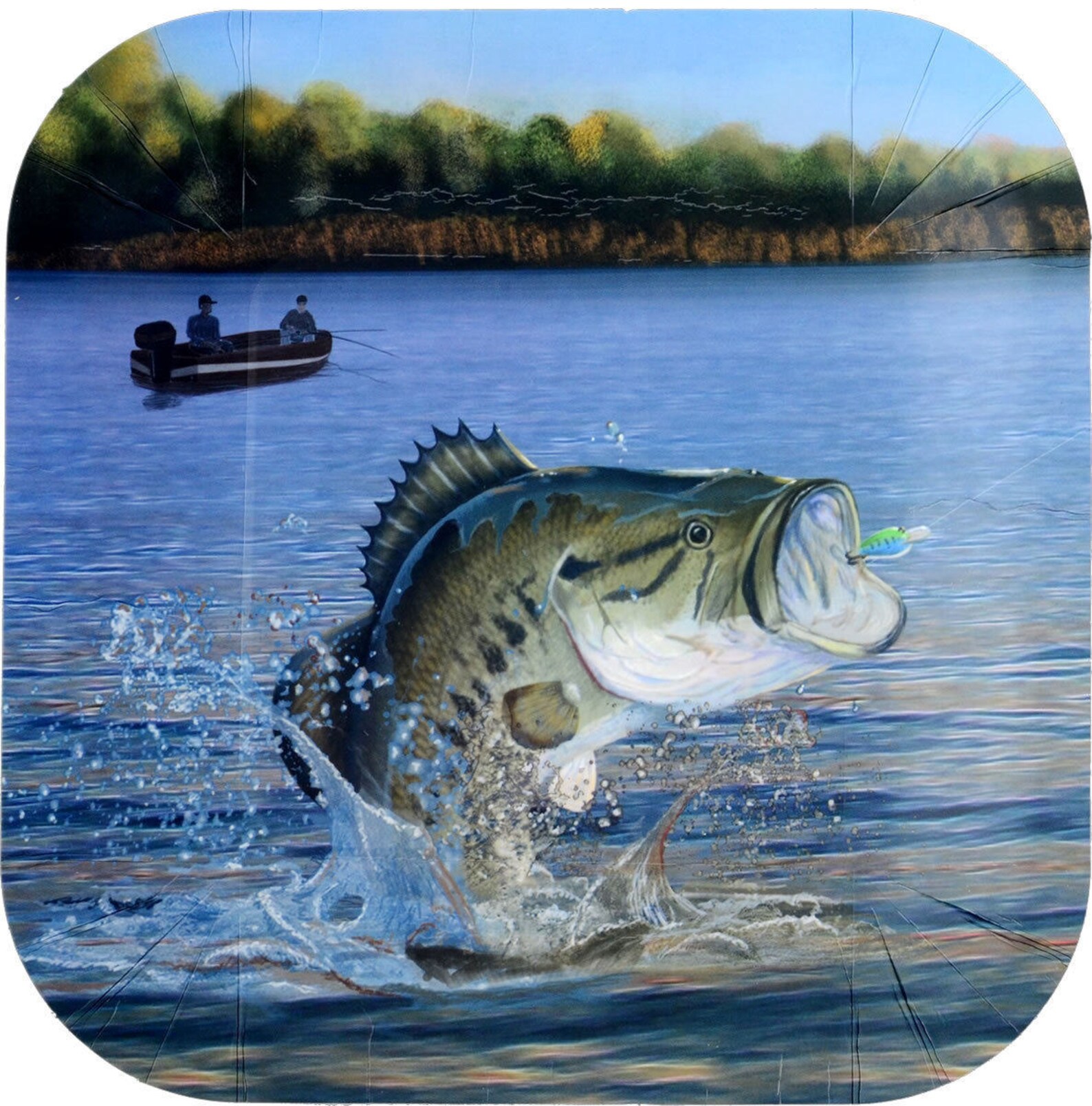 Bass Fish Party Plates/ Fisherman Party Plates/ Bass Fishing Square ...