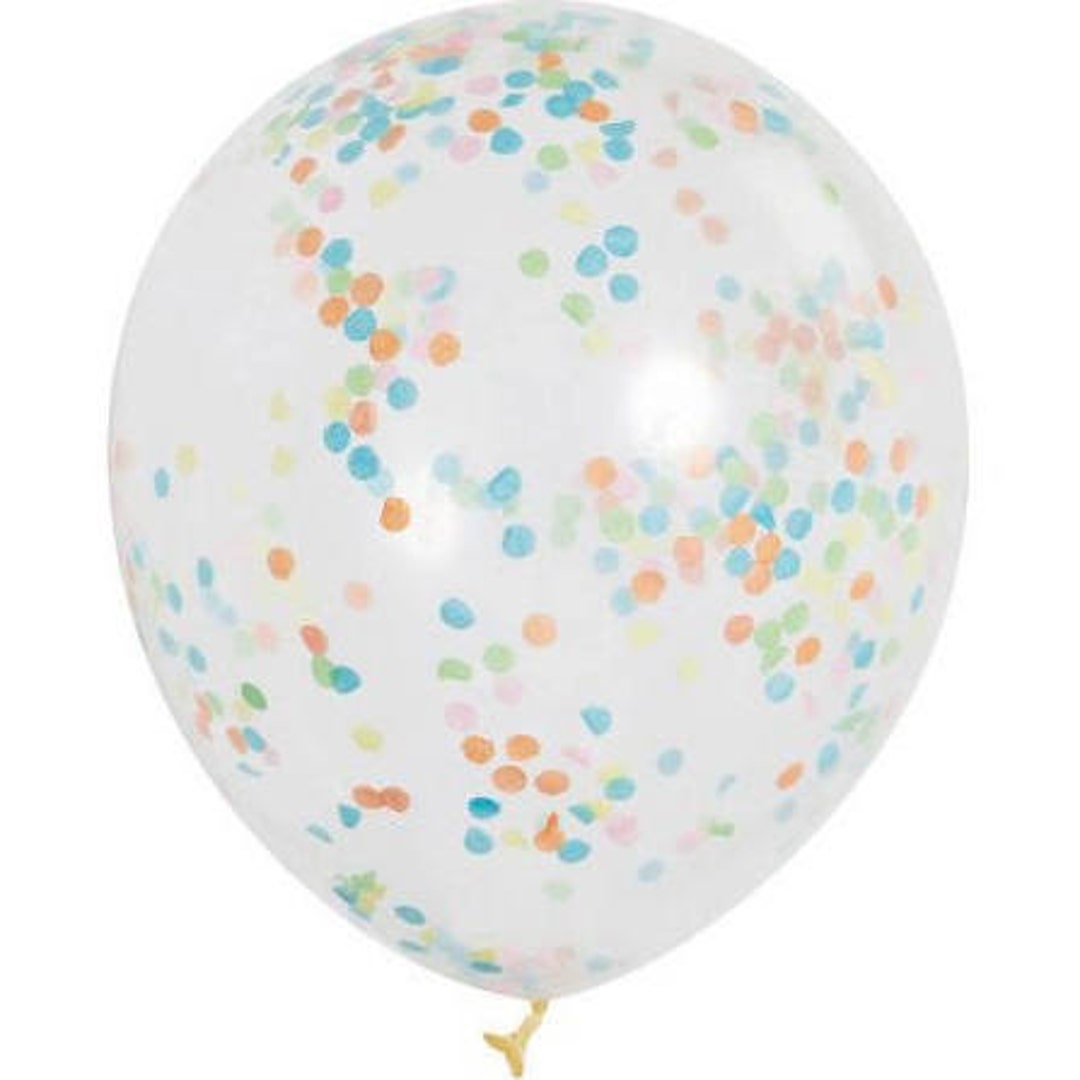 6 CT Multi Color Confetti Balloons/ Confetti Party Decorations/ Pastel ...