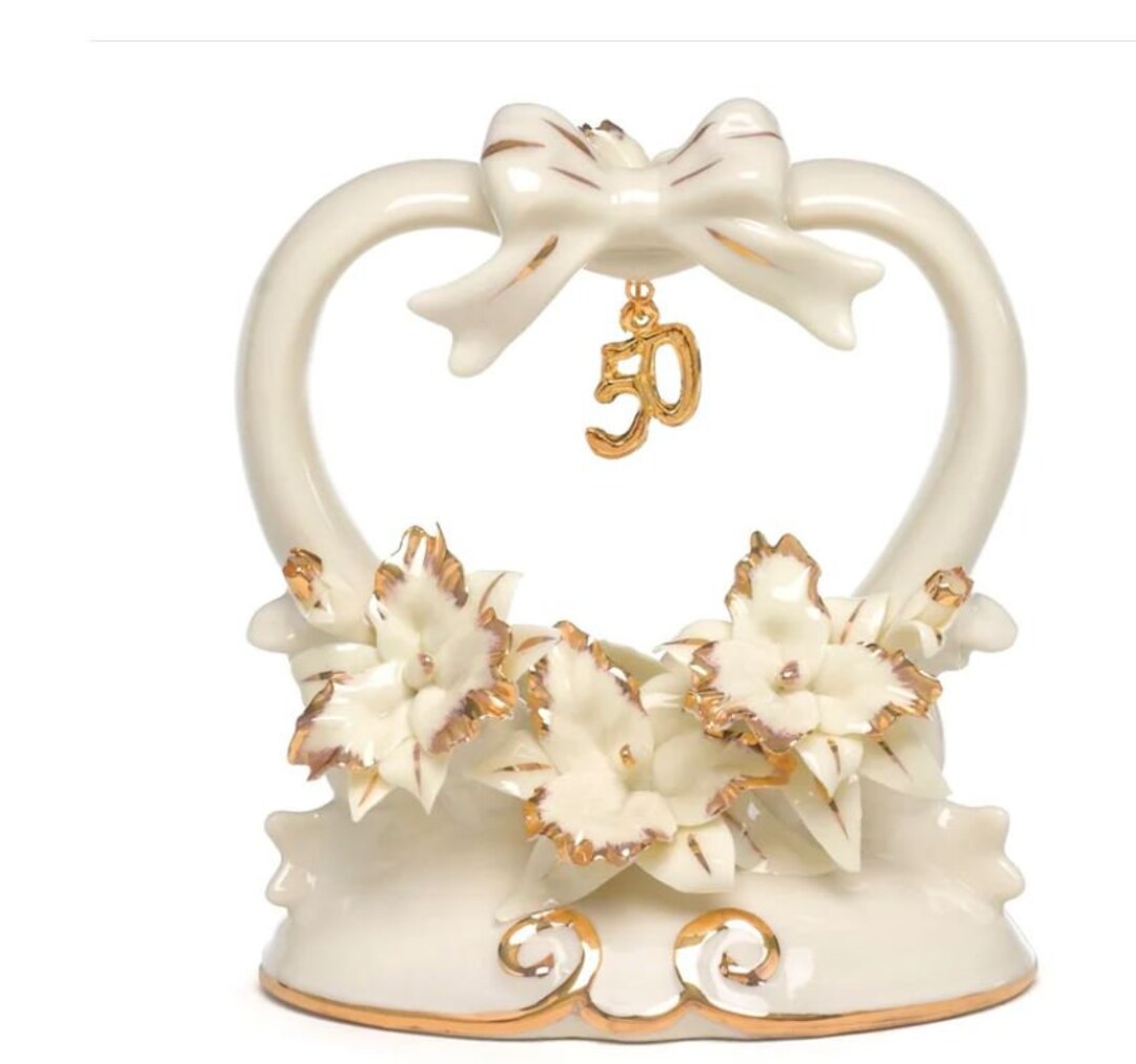 Gold 50th Cake Topper/ 50th Anniversary Cake Topper/ 50th Birthday Cake ...