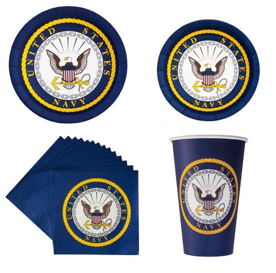 US Navy Party Plates Navy Paper Plates US Navy Party Navy - Etsy