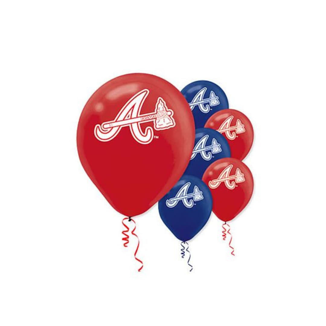 Baseball Party Balloons/atlanta Braves Baseball Balloons/mlb - Etsy