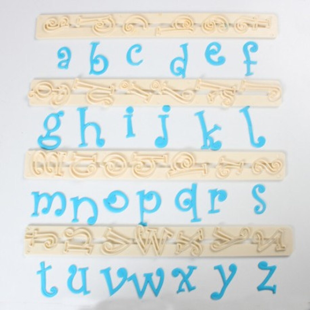 Funky Lower Alphabet Fondant Cutter Set/ Lower Letters Fondant Cutter ...