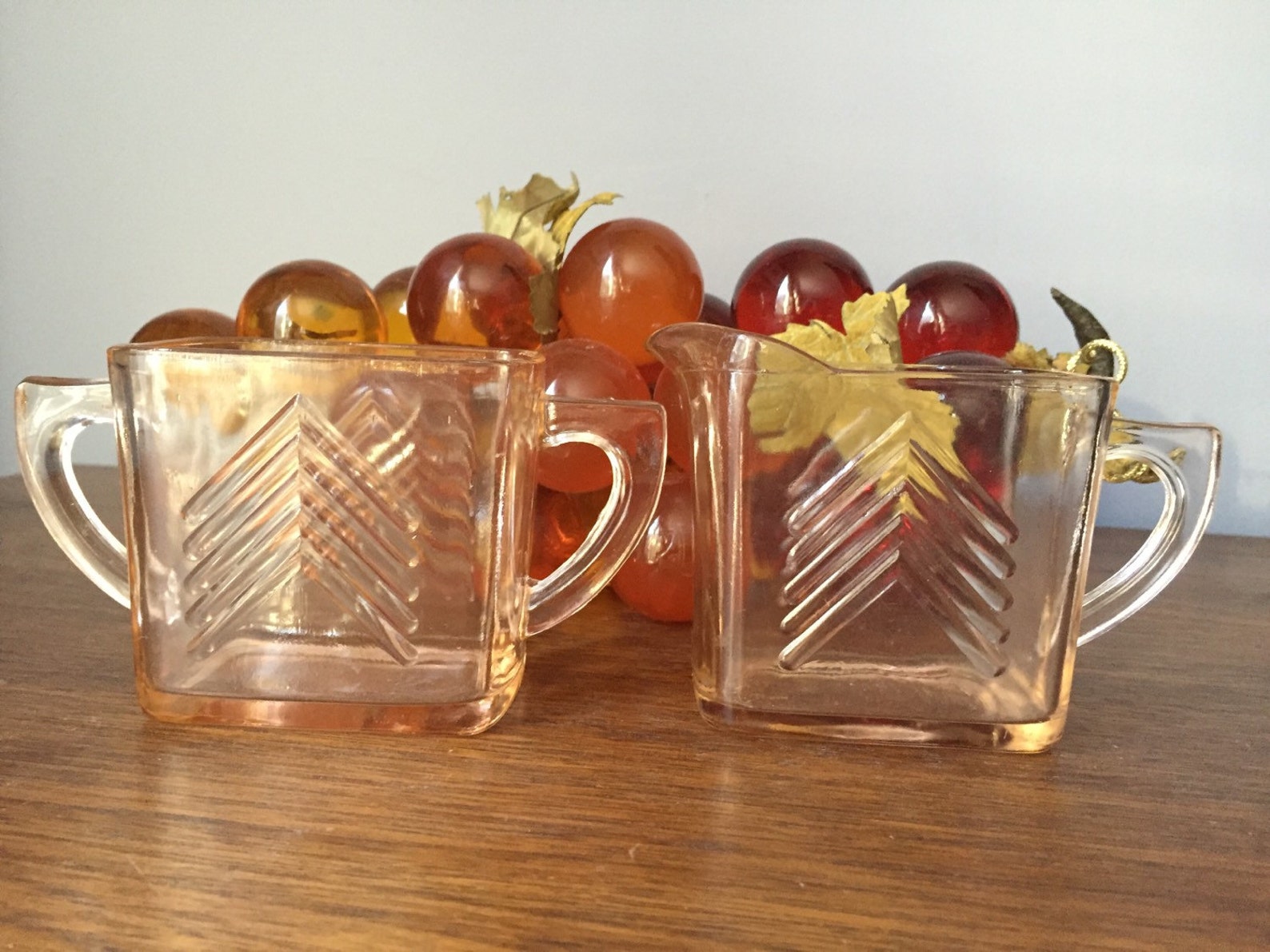Art Deco Milk and Sugar Set / Art Deco Glass / Vintage Milk - Etsy