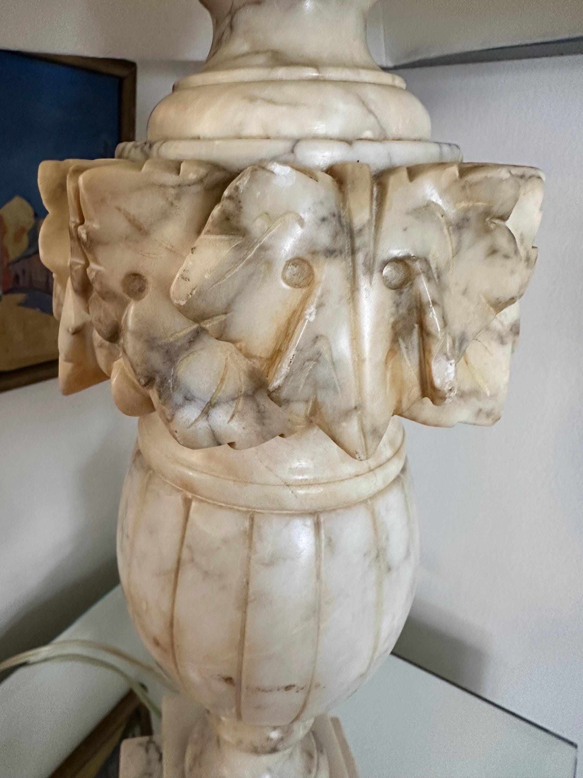 Vintage Italian Marble Lamp/alabaster Lamp/vintage Marble Lamp/stone ...