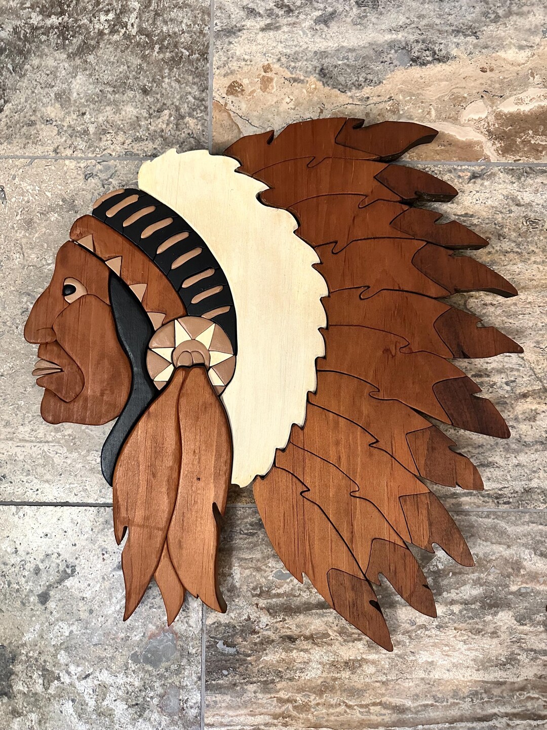 Wooden Native Indian Wall Decor/indian Chief Wooden Intarsia/wooden ...