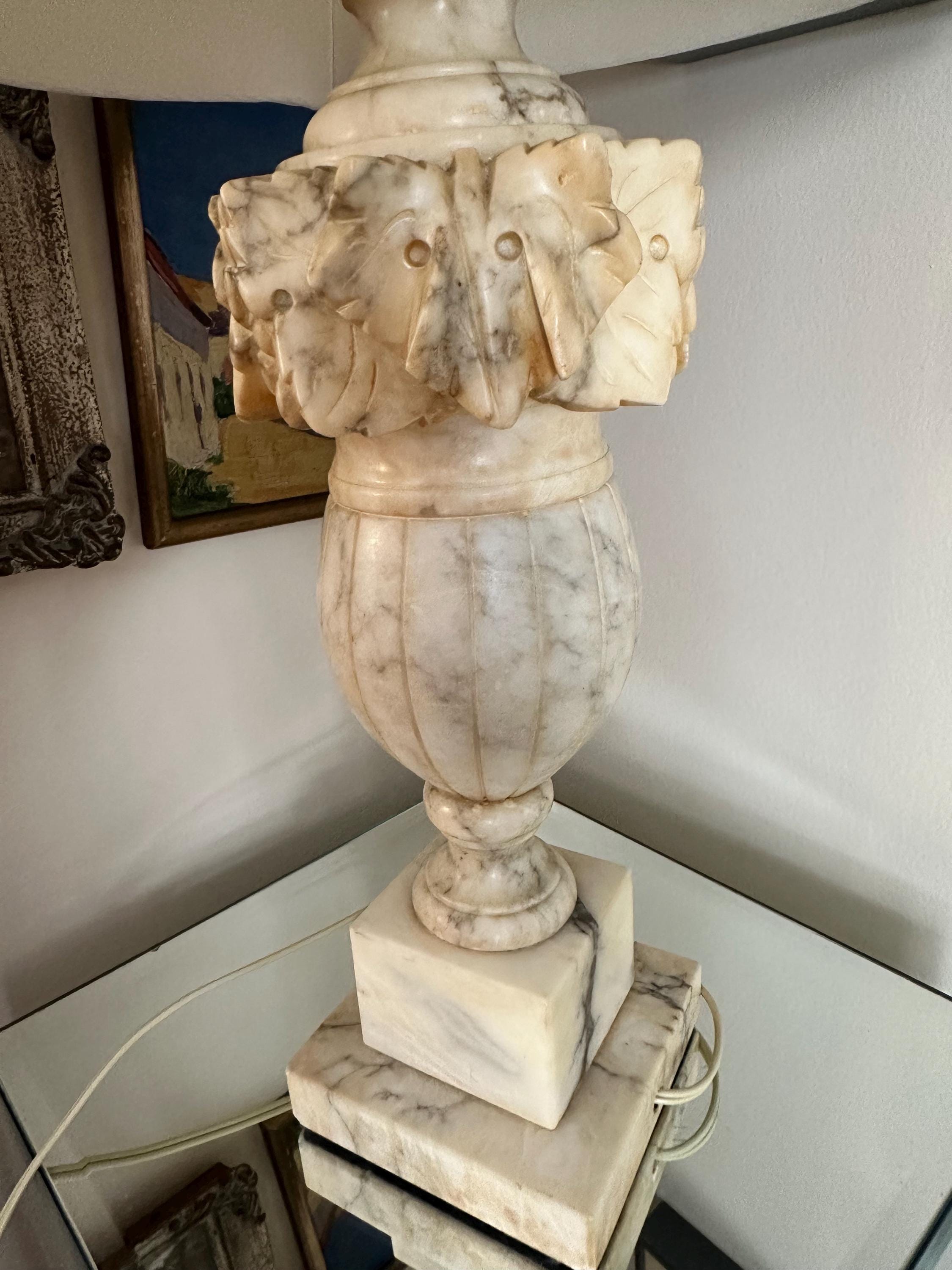 Vintage Italian Marble Lamp/alabaster Lamp/vintage Marble Lamp/stone ...