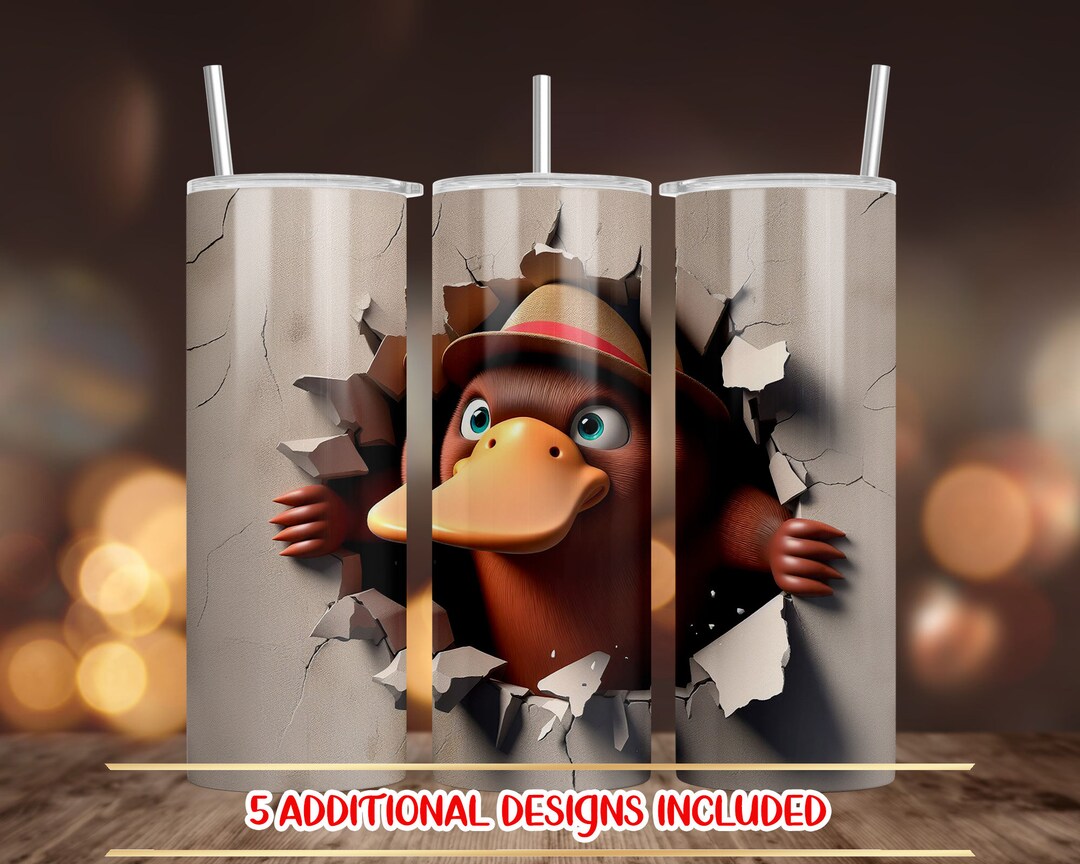 Platypus Busting Thru Tumbler Wrap, 20 Oz Skinny Tumbler, Sublimation ...