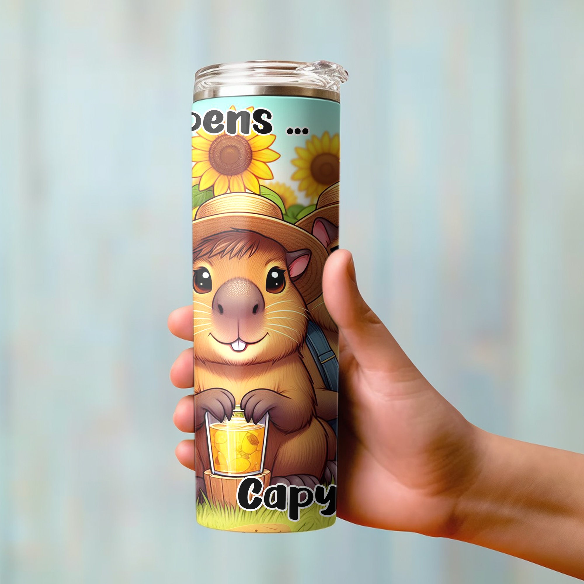 Capybara Tumbler Wrap 20oz Skinny Tumbler Sublimation Design Digital ...