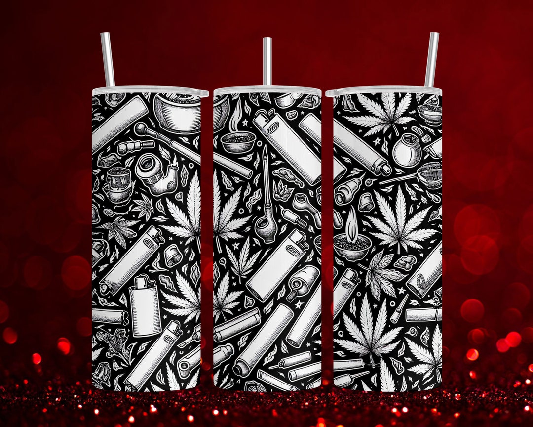 Weed Collage 20 Oz Skinny Tumbler Wrap Sublimation Design, Instant ...