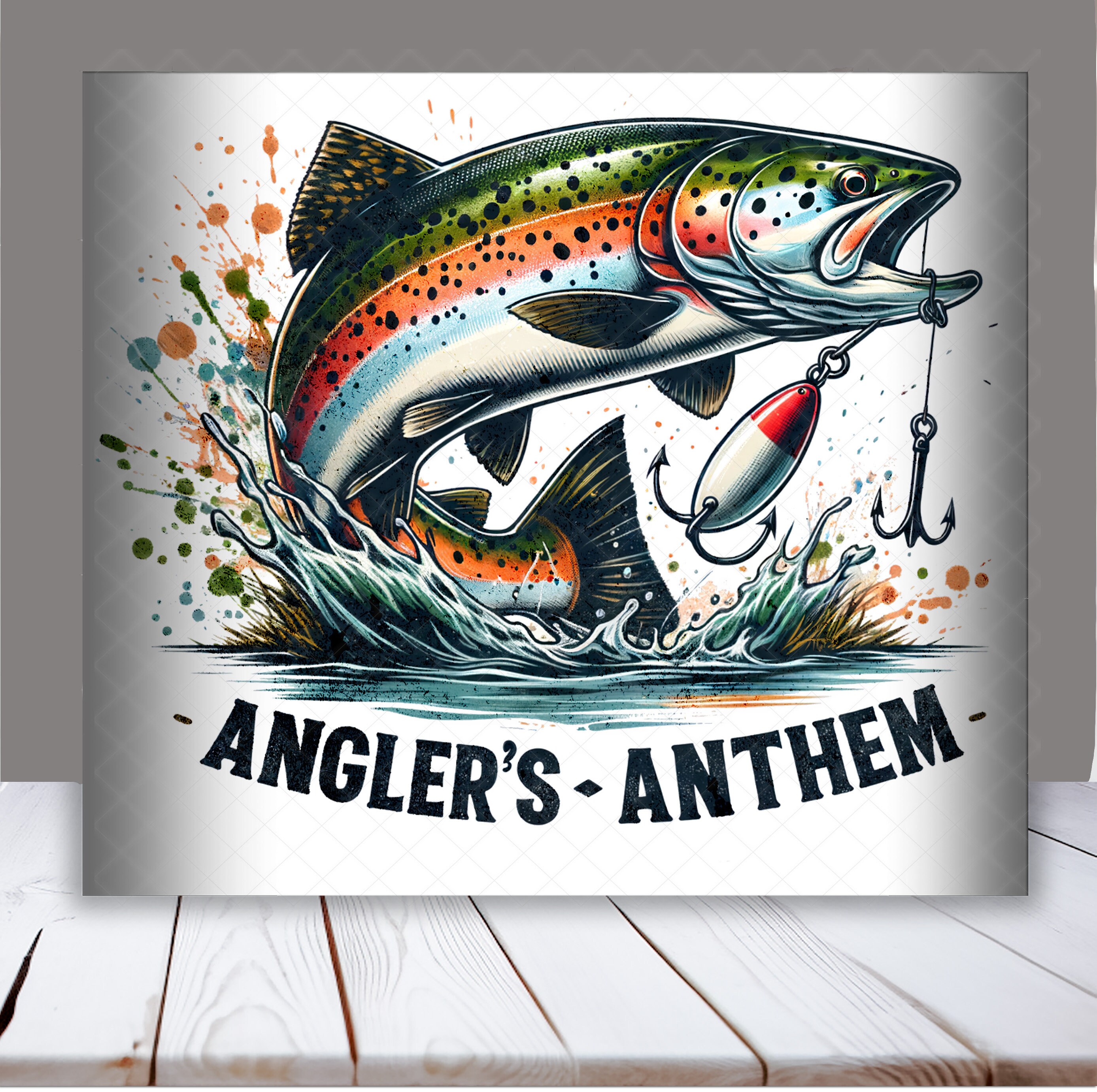 Salmon Fish 20 Oz Skinny Tumbler Wrap Sublimation Design, Instant ...