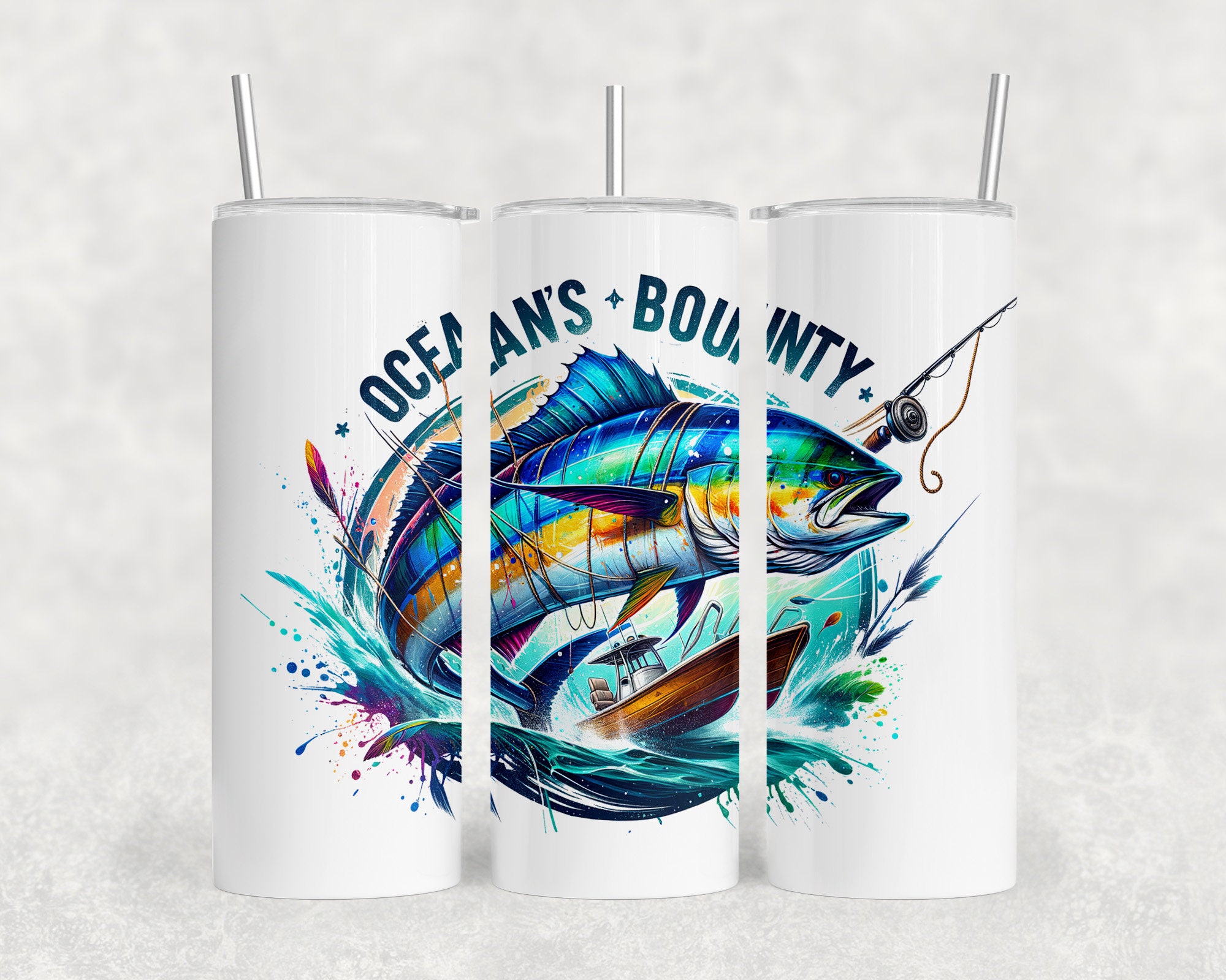 Mahi Mahi Fish 20 Oz Skinny Tumbler Wrap Sublimation Design, Instant ...