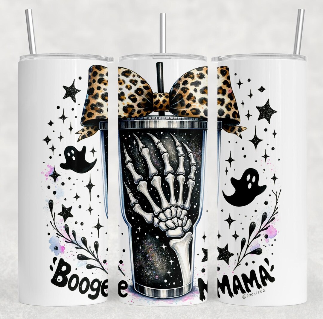 Black Coquette Bow Skeleton Tumbler Boo-gee Png, Halloween Skull Design ...