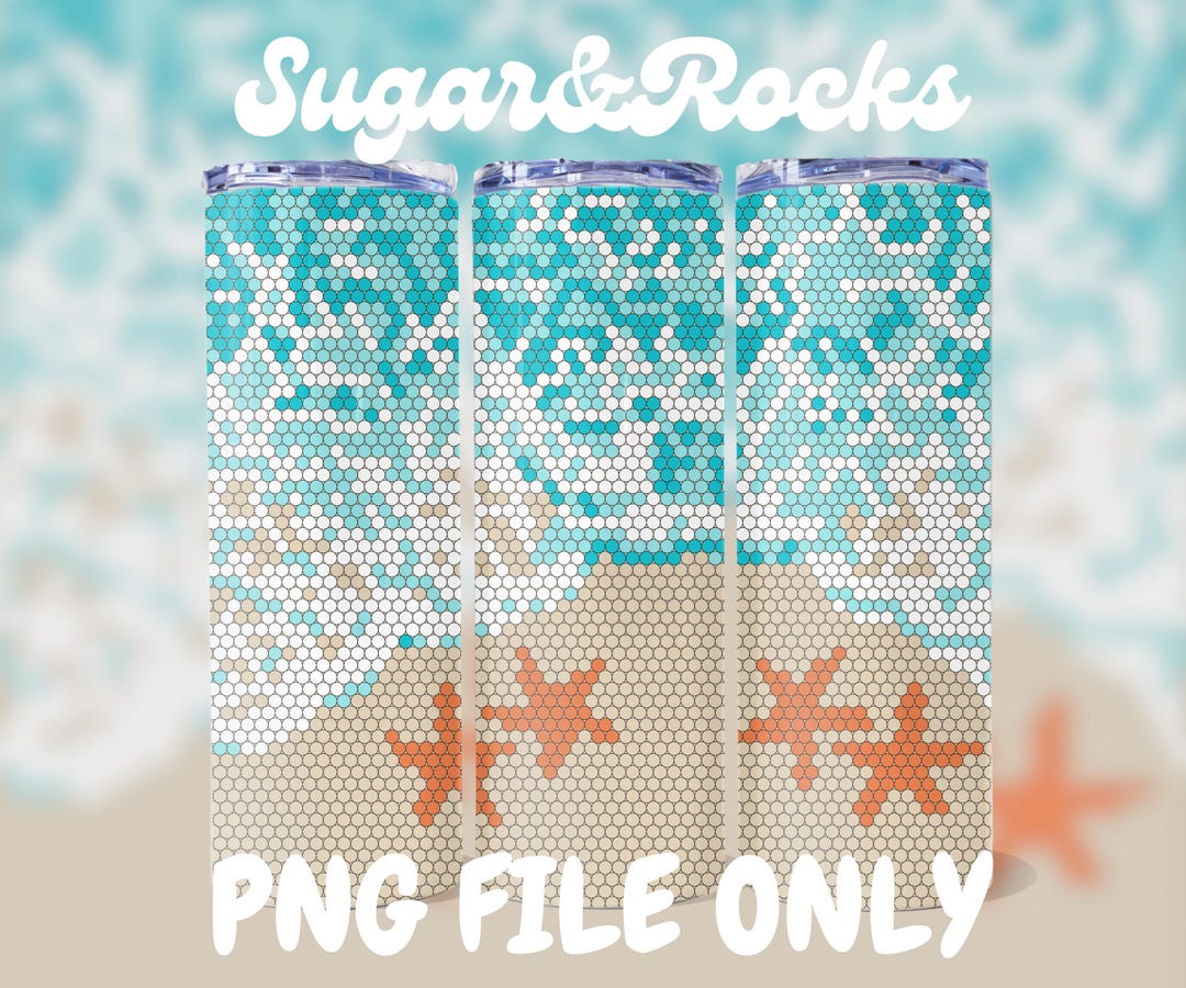 Beach Rhinestone (4mm Ss16) Sublimation Template PNG File Only ...